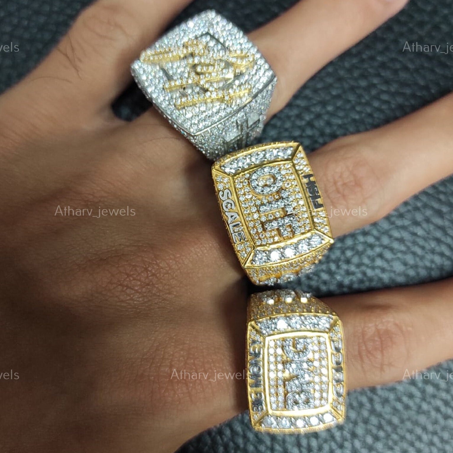 Initial Ring,gift for Men,full Custom Iced Ring,hip Hop Style Ring ...