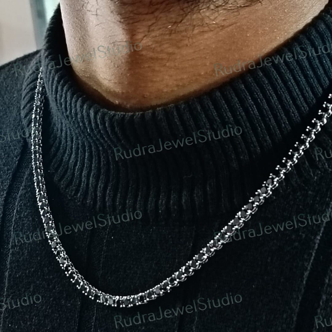 Black Diamond Chain Necklaces Jewelry, Rapper Hip Hop Jewelry, Iced Out ...