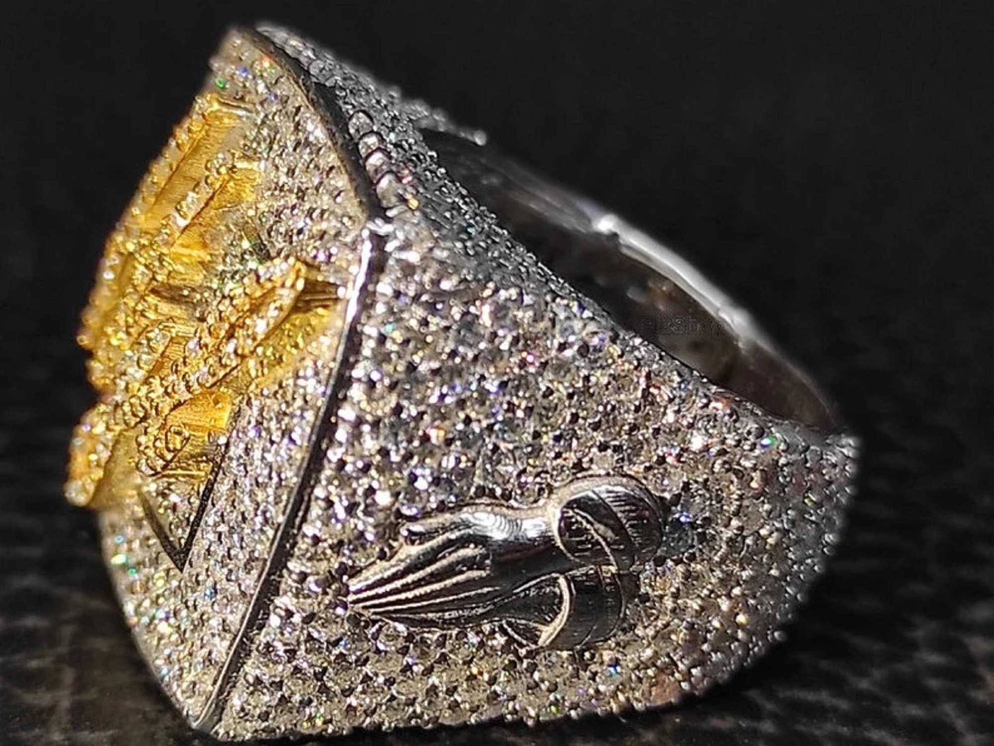 Initial Ring,gift for Men,full Custom Iced Ring,hip Hop Style Ring ...