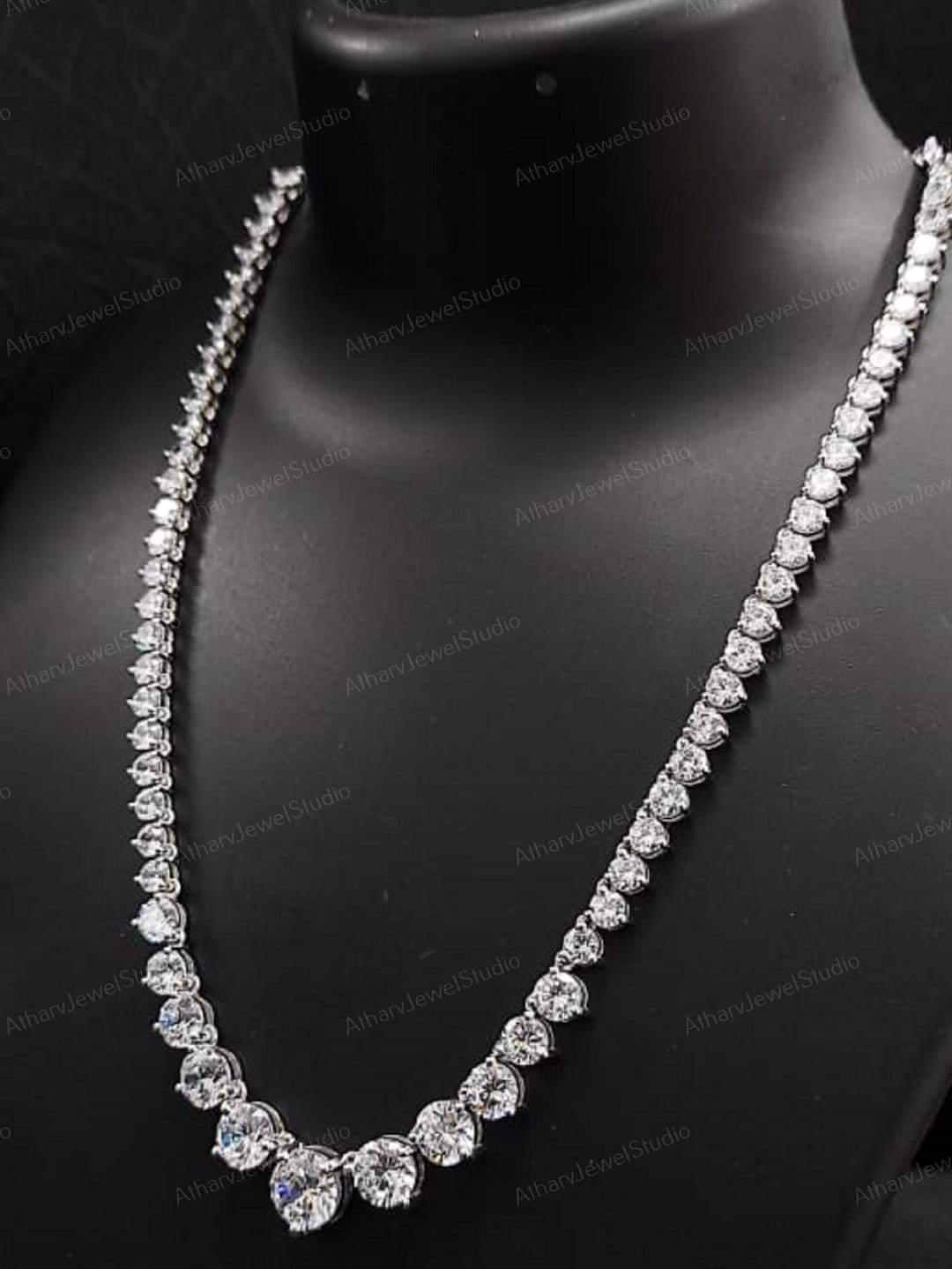 Silver Tennis Necklace Chain,thin Diamond Tennis Chain,hip Hop Tennis ...