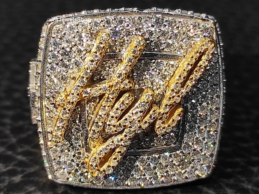 Initial Ring,gift for Men,full Custom Iced Ring,hip Hop Style Ring ...