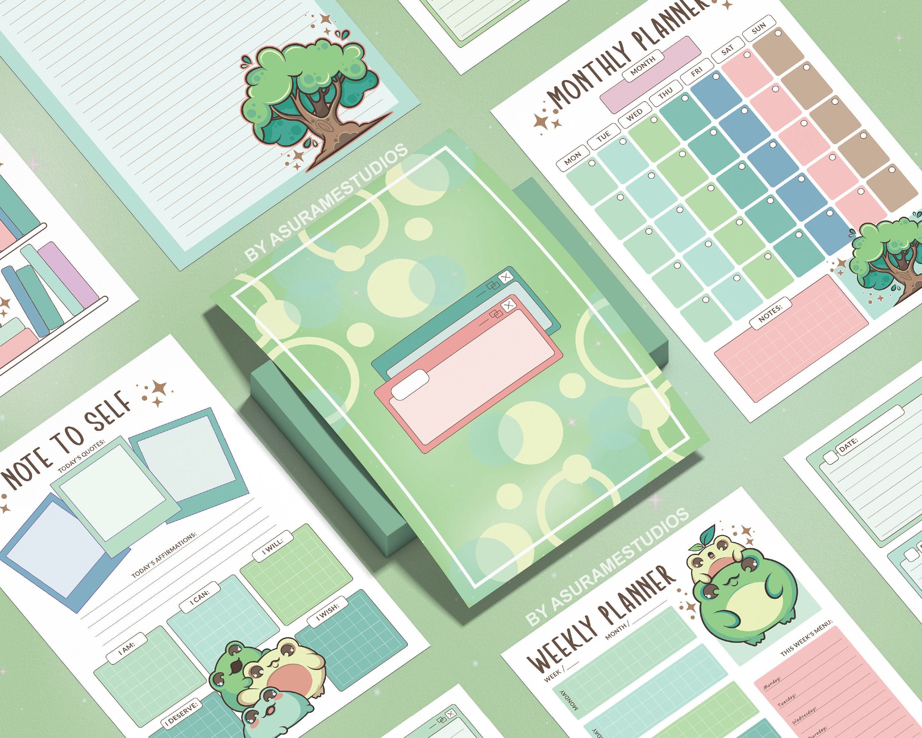 A Cozy Day With Frogs Printable 30 Piece Planner and Tracker Pack by ...