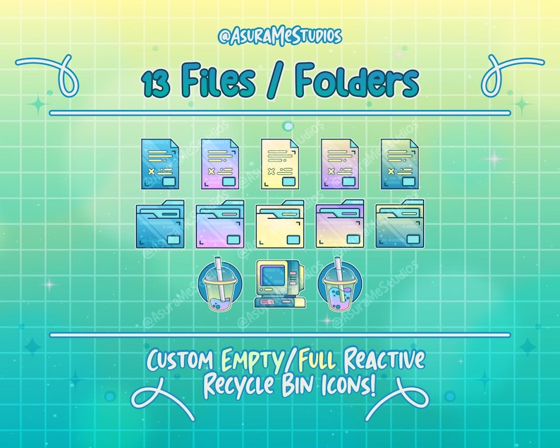 Cute Underwater Paradise Custom Icon Organizer Set | Computer Desktop ...
