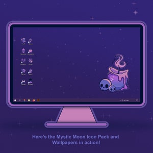 Cute Alchemy Magic Moon and Stars Mystic Lunar Computer Desktop Theme ...