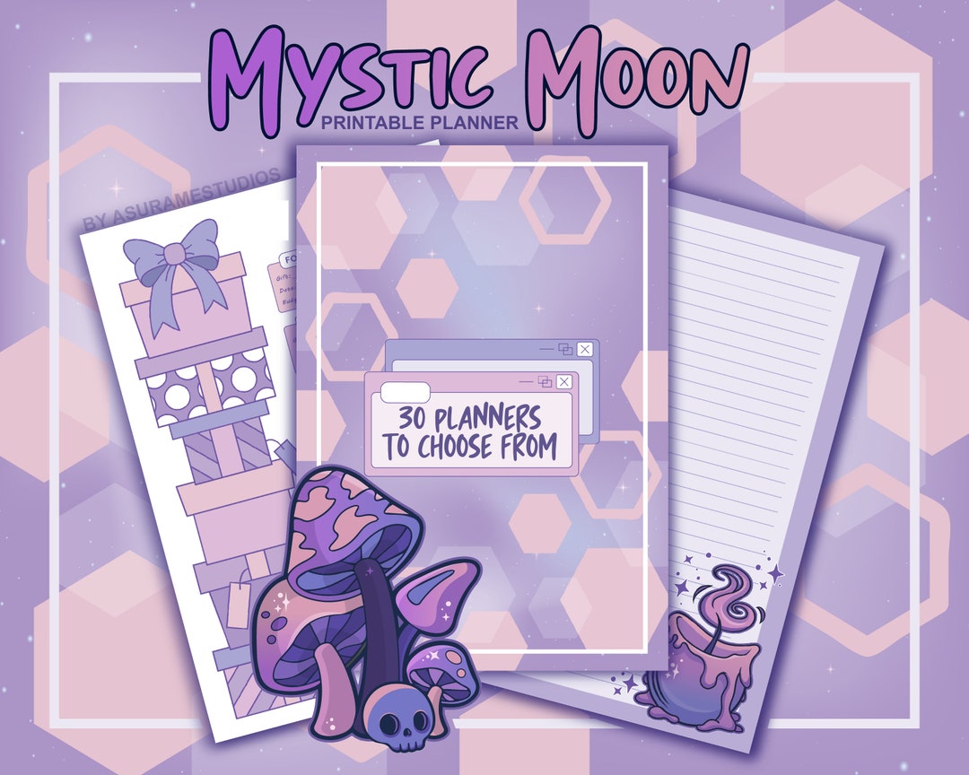 Cute Alchemy Magic Moon and Stars Mystic Lunar Printable 30 Piece ...