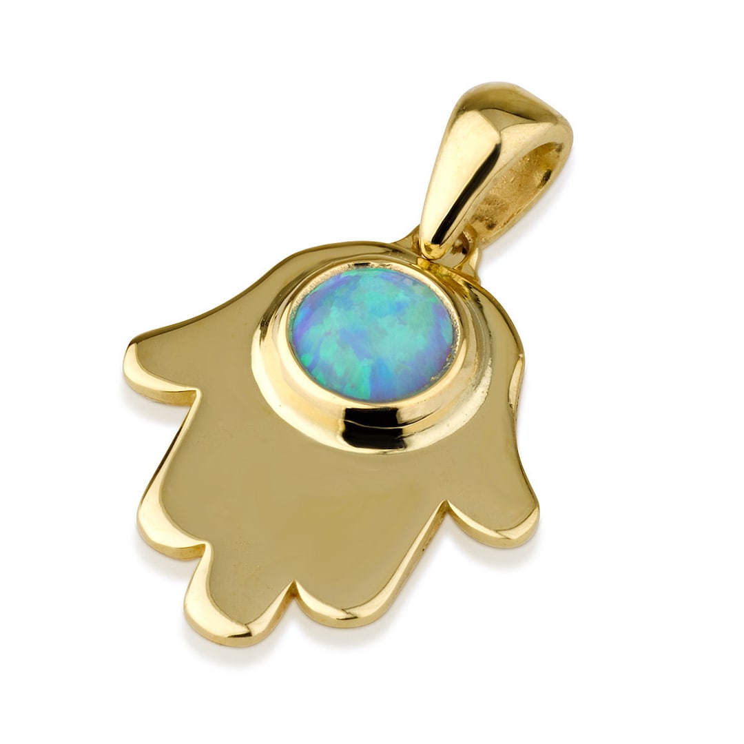 14k Gold Hamsa Pendant, Jewish Jewelry, Hamsa Necklace, Religious ...