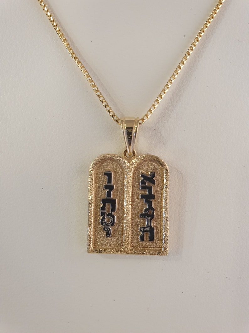 14K Gold Ten Commandments Pendant Biblical Pendant Jewish - Etsy