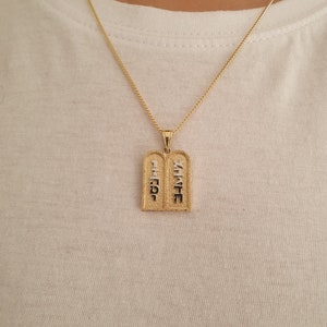 14K Gold Ten Commandments Pendant Biblical Pendant Jewish - Etsy