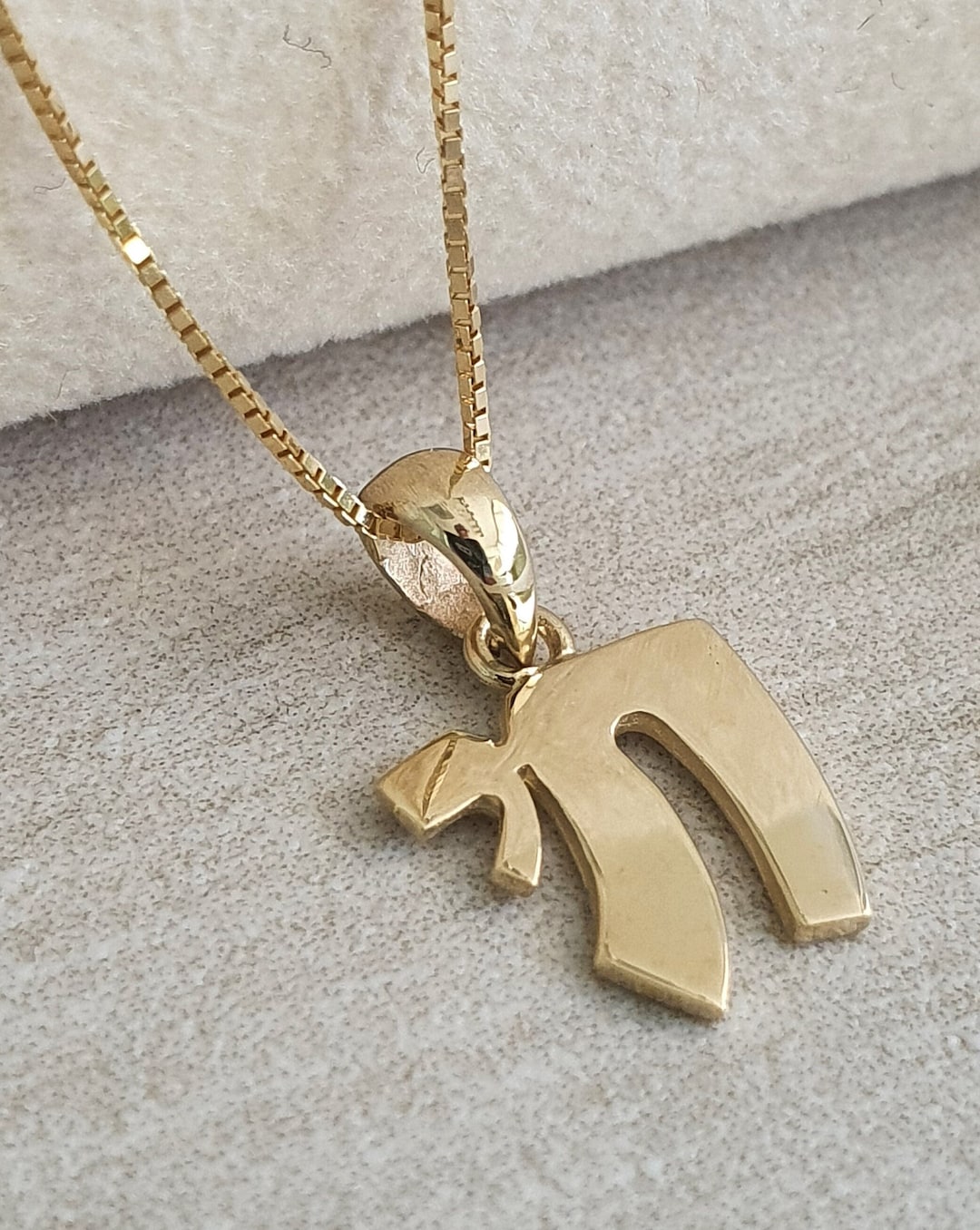 14k Gold Chai Pendant Jewish Jewelry Israeli Pendant Bat - Etsy