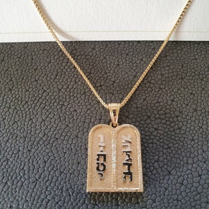 14K Gold Ten Commandments Pendant Biblical Pendant Jewish - Etsy