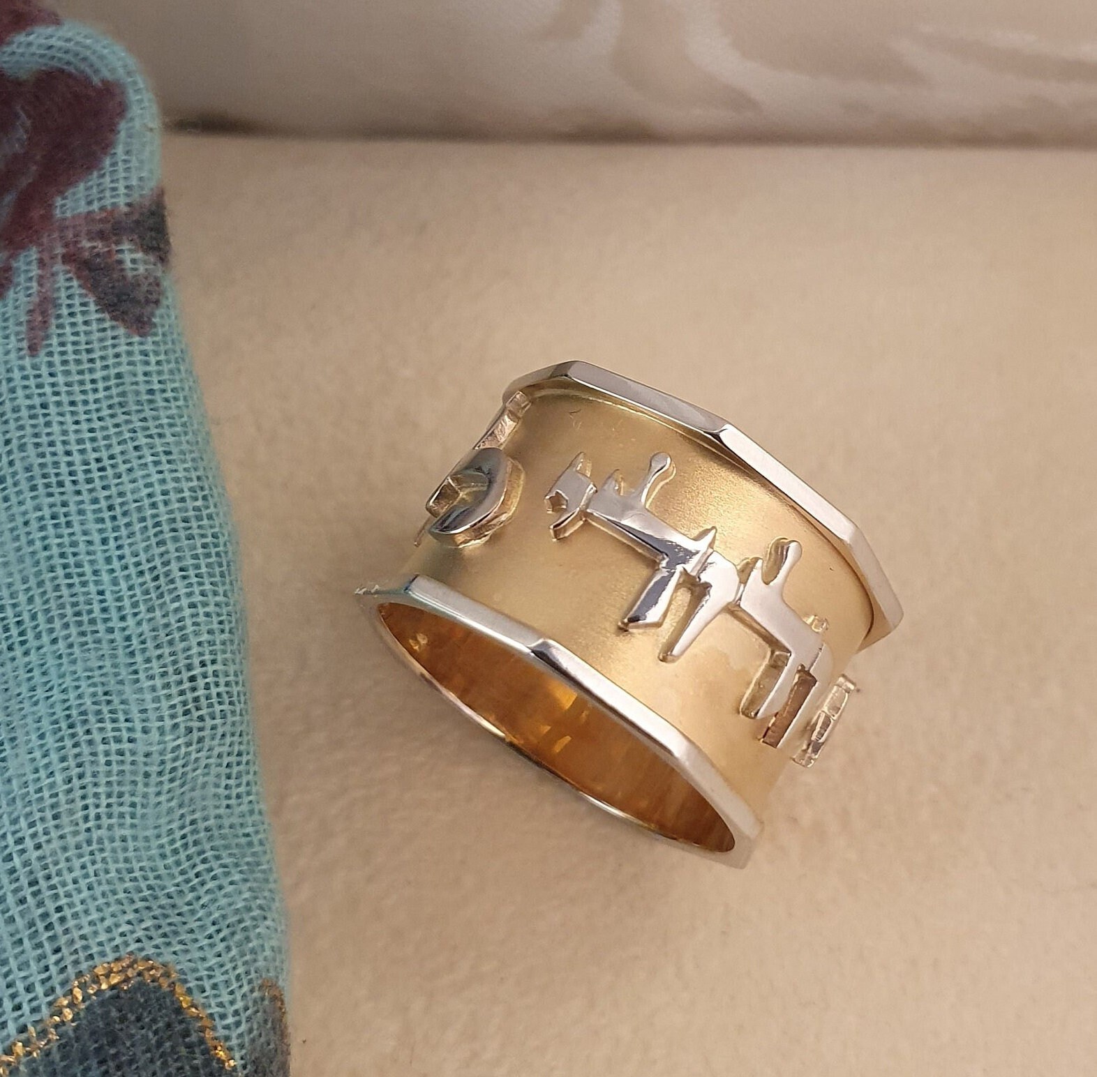 14k Gold Ani Ledodi Ring, Hebrew Ring, Israeli Ring, Made in Israel - Etsy