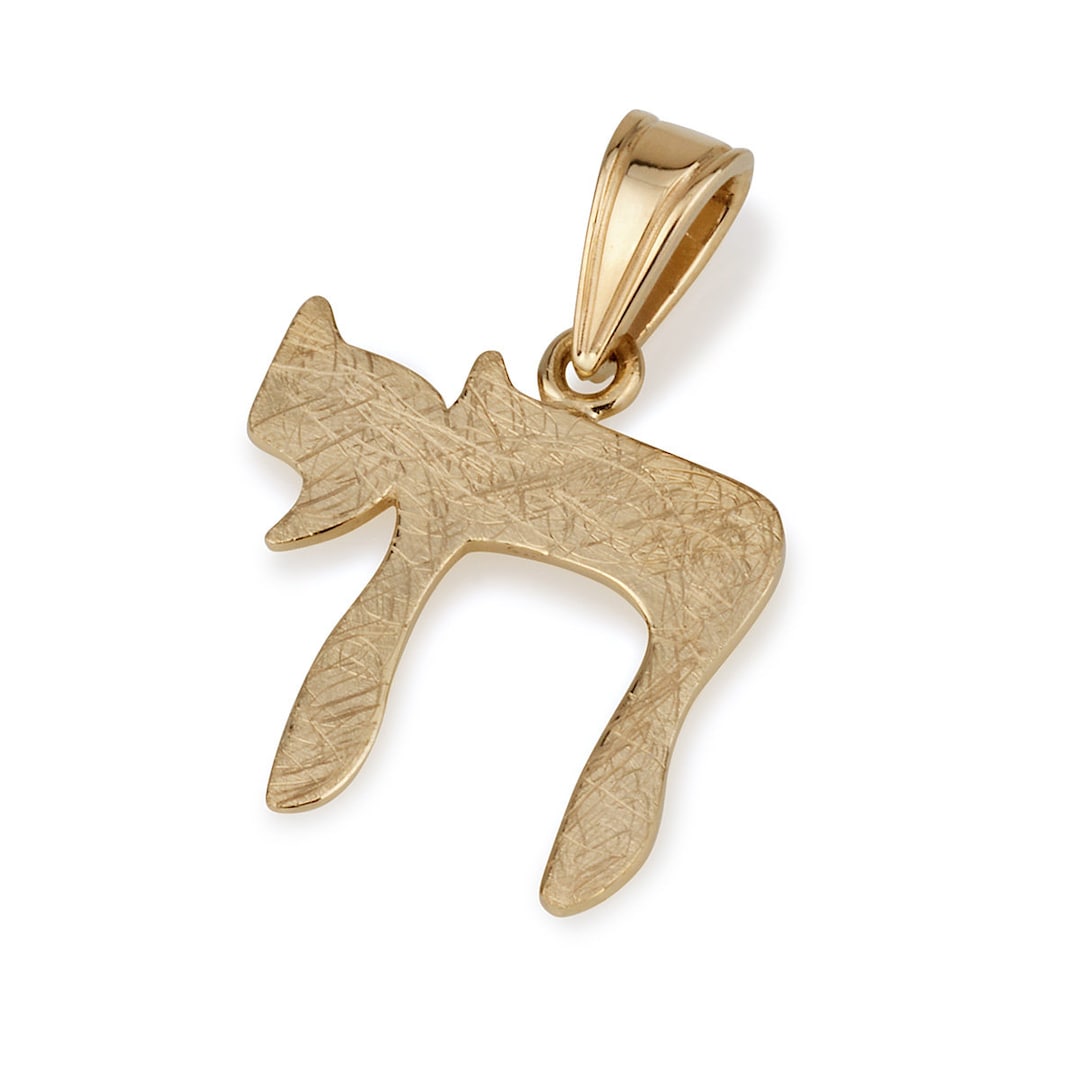 14k Gold Chai Pendant, Jewish Woman Gift, Solid Chai Necklace - Etsy