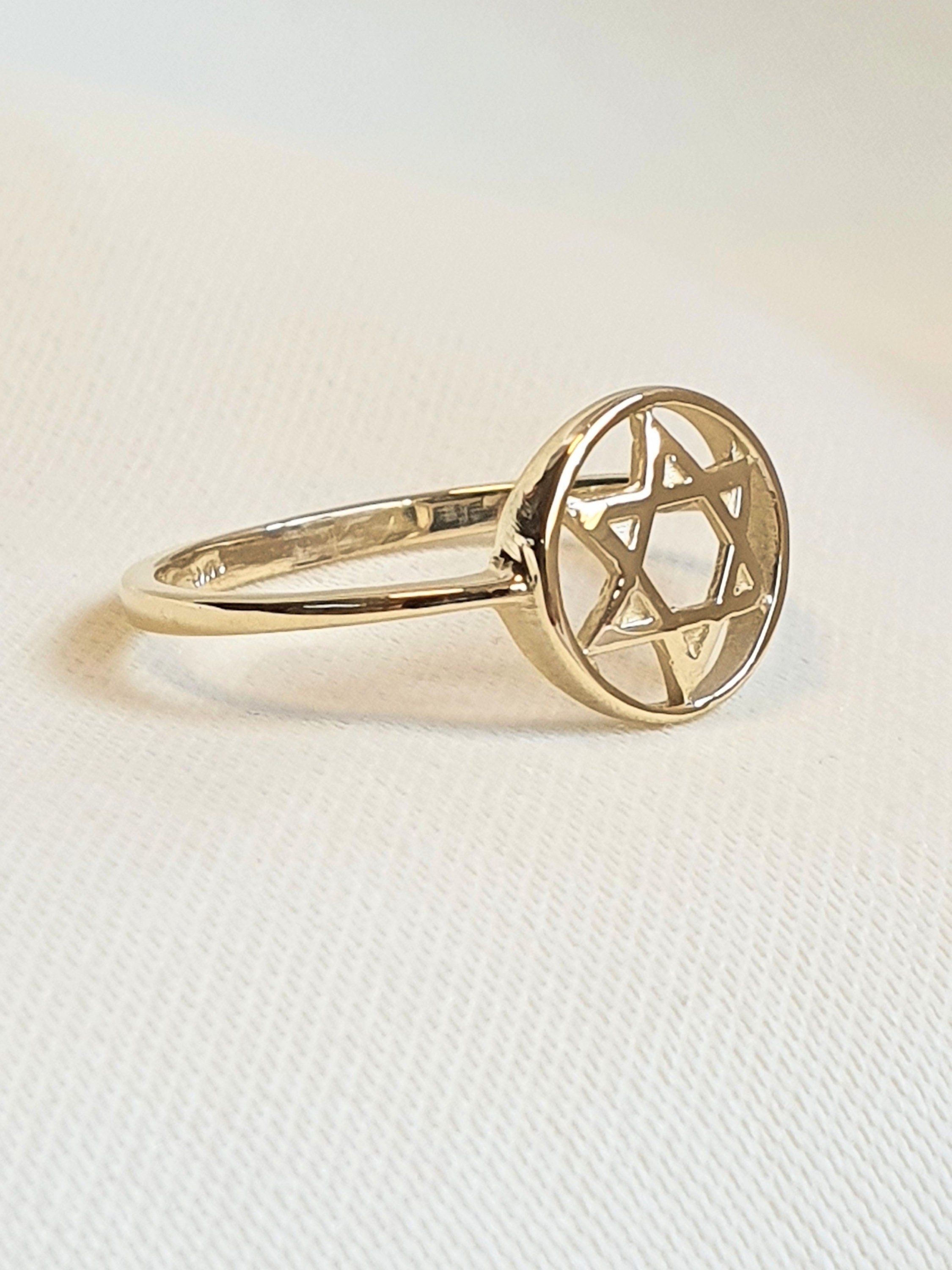 14k Gold Star of David Ring, Israeli Ring, Judaica Ring, Jewish Jewelry ...