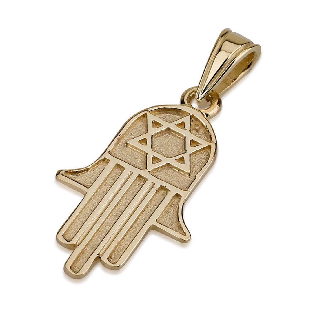 14k Gold Hamsa Pendant, Judaica Jewelry, Made in Israel, Bar Mitzvah ...