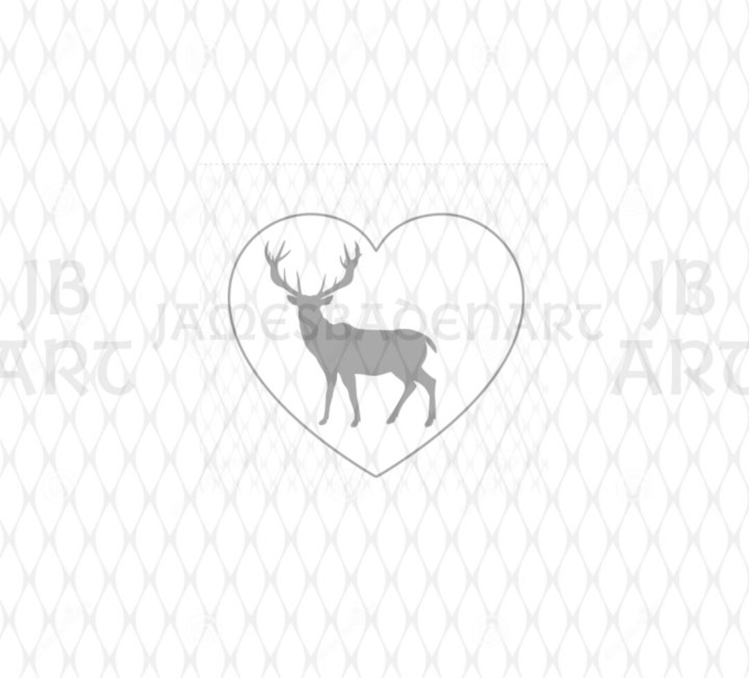 Deer Stag in Heart SVG PNG DXF Cut File for Cnc Plasma Cutting, Routing ...