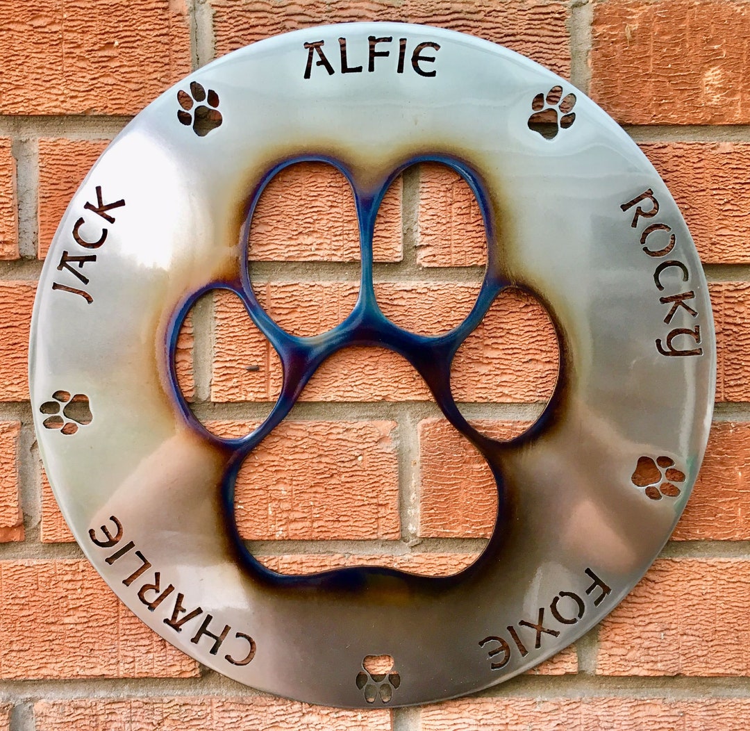 Paw Print Plaque SVG PNG DXF Cut File for Cnc Plasma Cutting, Routing ...