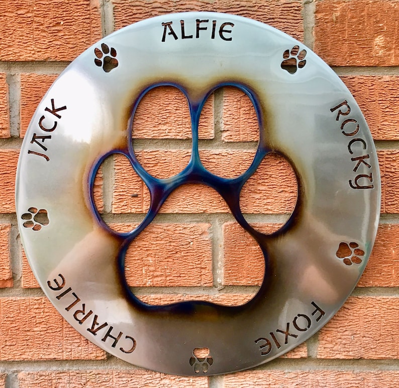 Paw Print Plaque SVG PNG DXF Cut File for Cnc Plasma Cutting, Routing ...