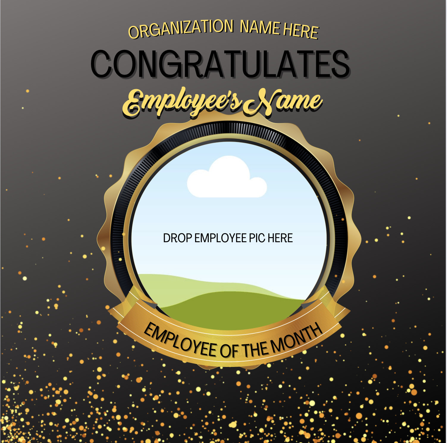 Black & Gold Employee of the Month Banner - Etsy