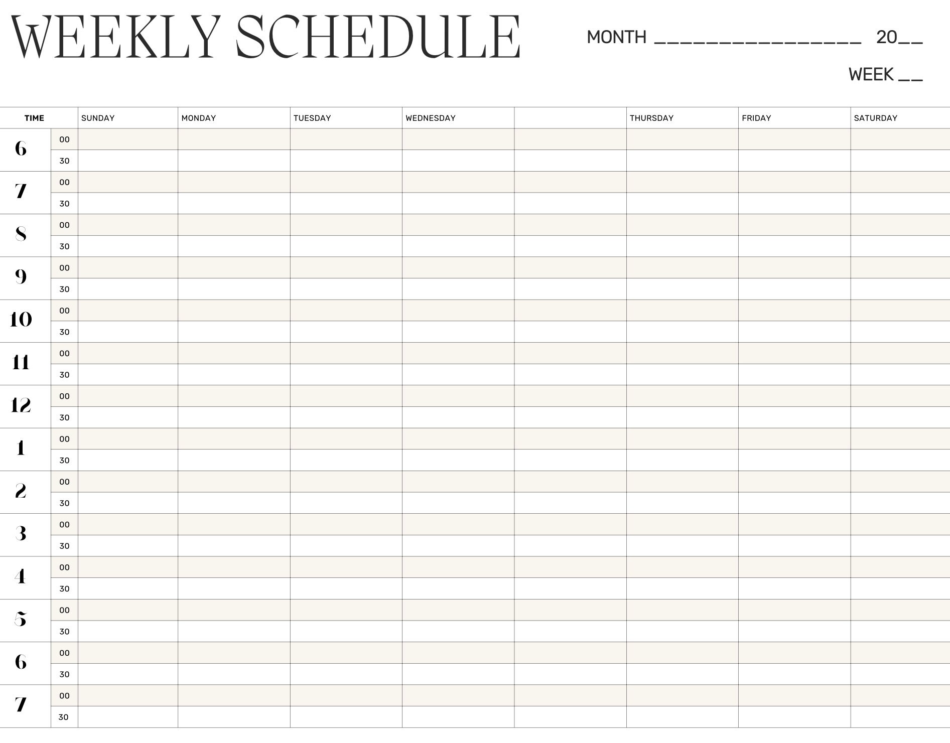 Digital Weekly Schedule Planner - Etsy