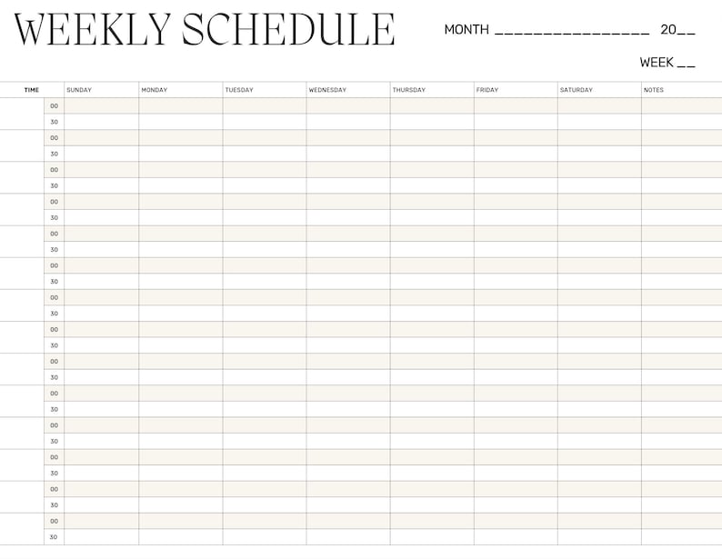 Digital Weekly Schedule Planner - Etsy