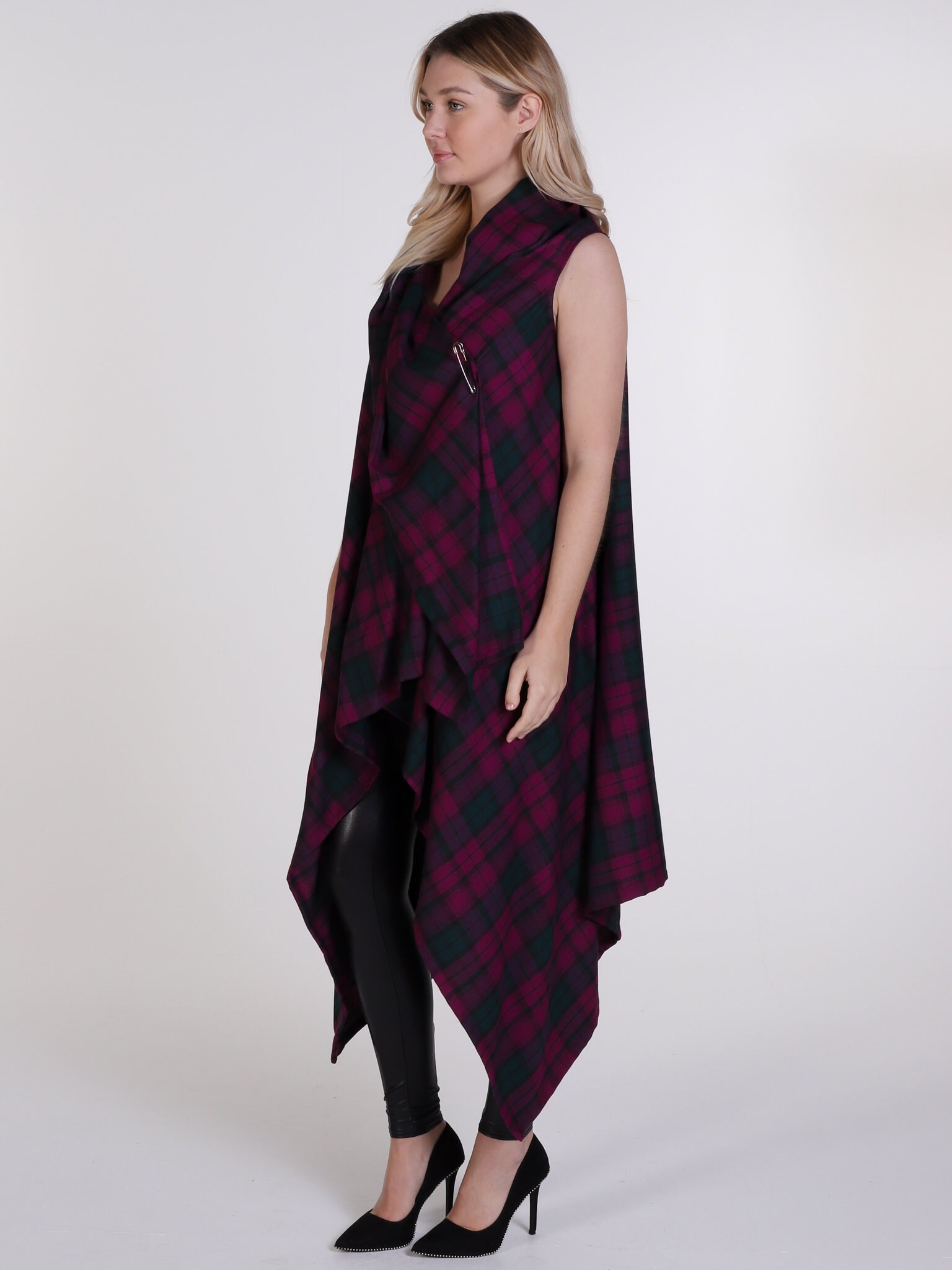 Maroon and Green Tartan Drape Waterfall Waistcoat - Etsy