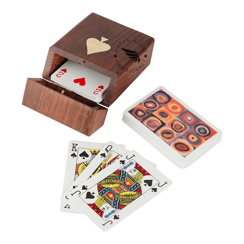 The Turf Club Playing Card Set in Hand-crafted Wooden Box each Deck ...