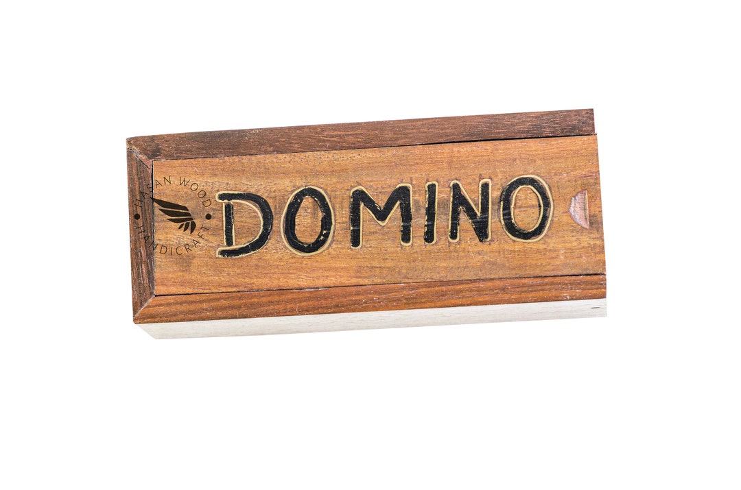 Dominoes Box Sliding Wood Dominoes Double Set 28 Tiles Slide Wooden Top ...