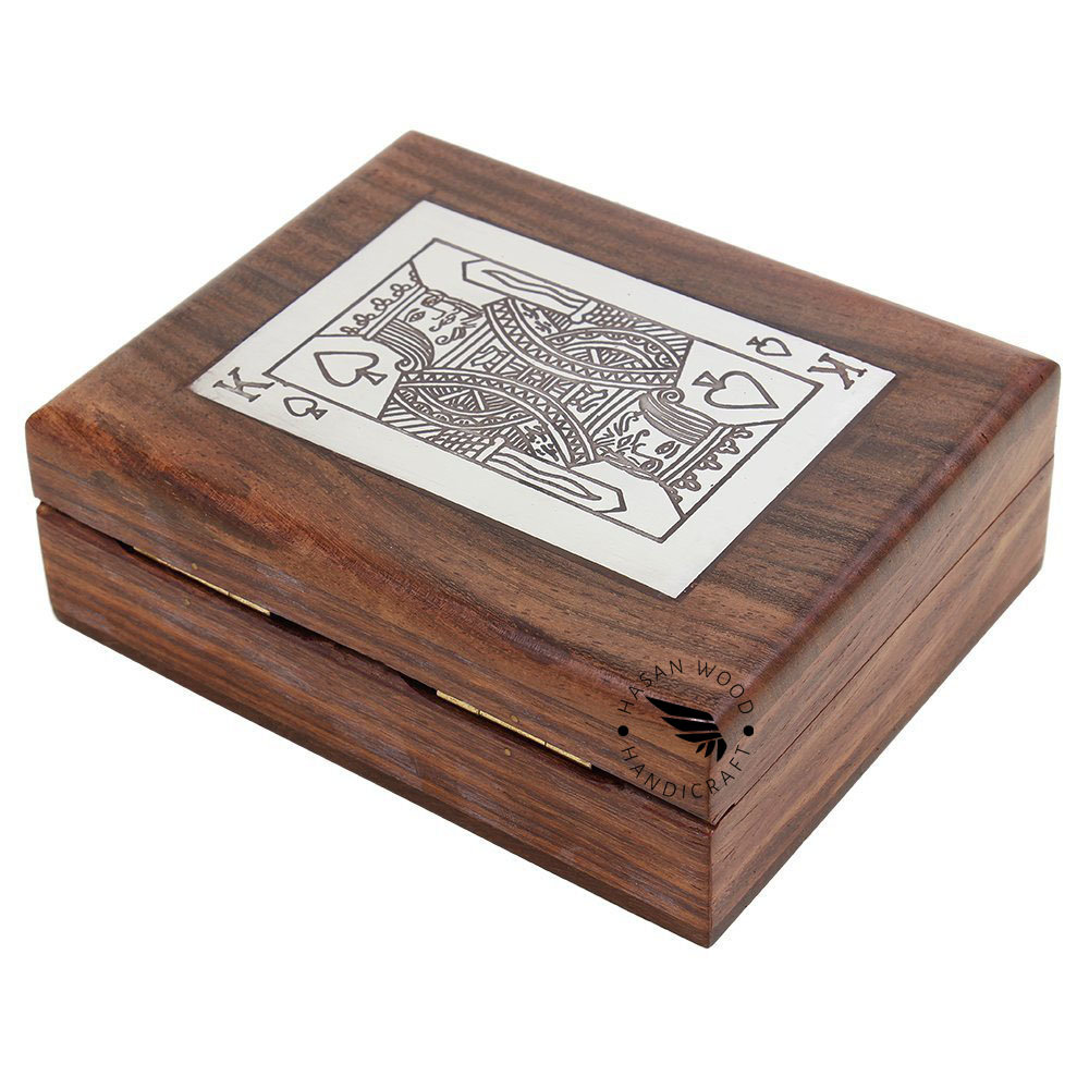Handmade King Playing Card Wooden Box Personalised Playing Cards With ...