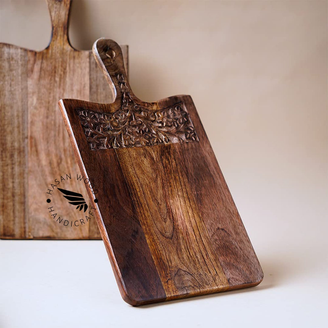 Mango Wood Carving Design Chopping Board for Chopping Board/serving ...