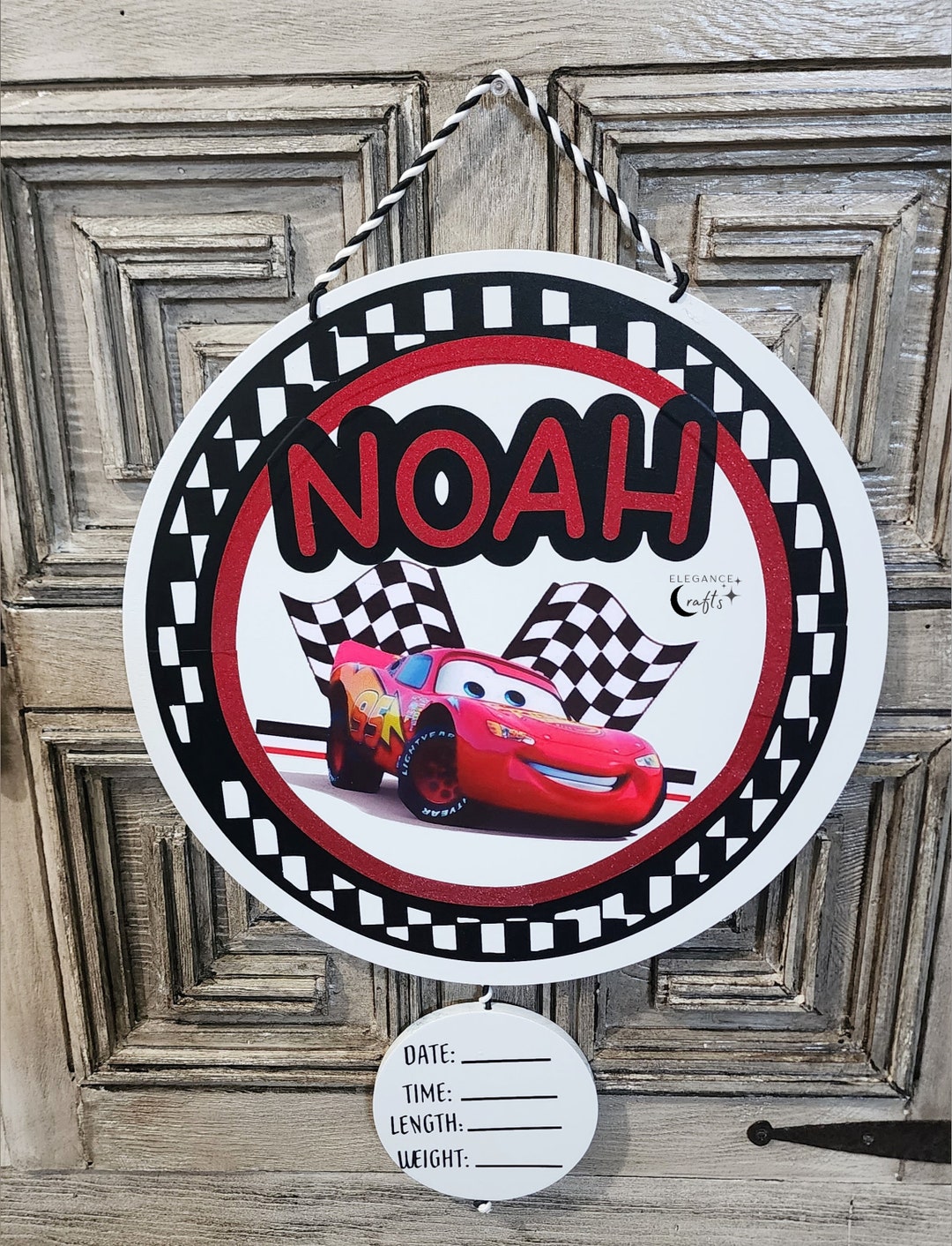 Lightning Mcqueen Baby Boy Door Hanger Baby Boy Welcome - Etsy
