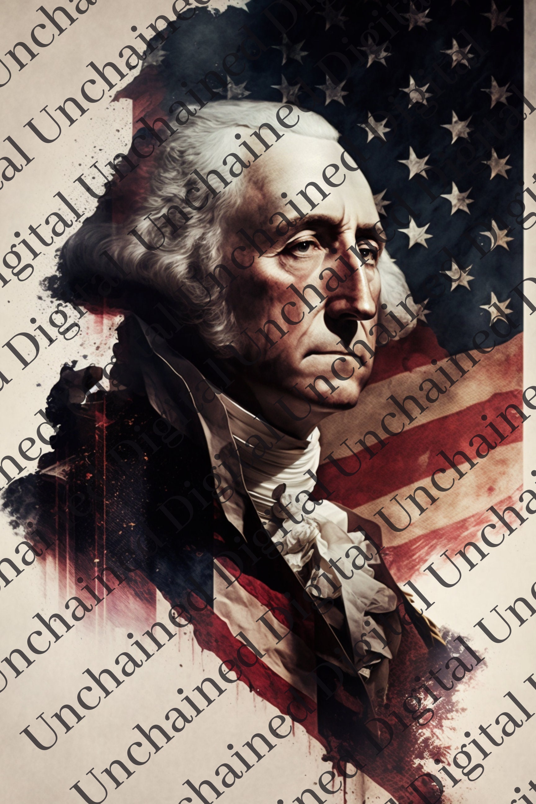 President George Washington - Banner Shadow - Digital Art - Printable ...