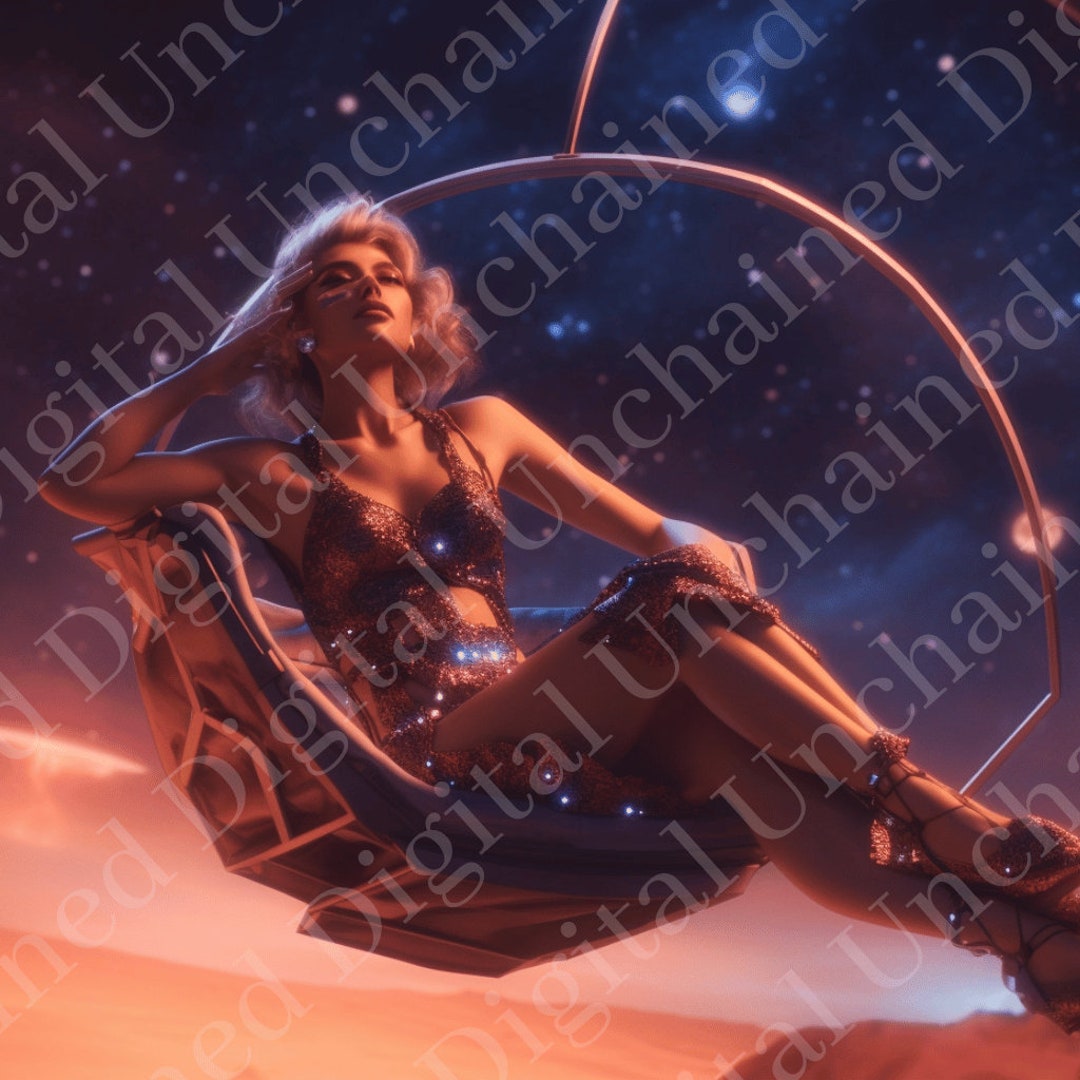 Cosmic Diva Delight Retro Space Babes 80's Printable Digital Art - Etsy