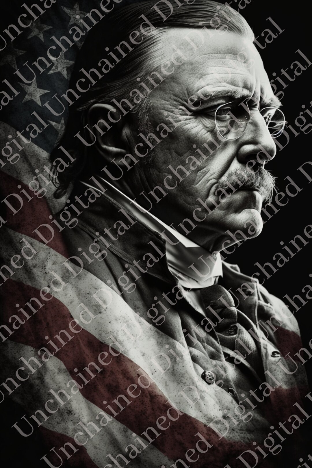 President Theodore Roosevelt - Profile of a Rough Rider - Digital Art ...