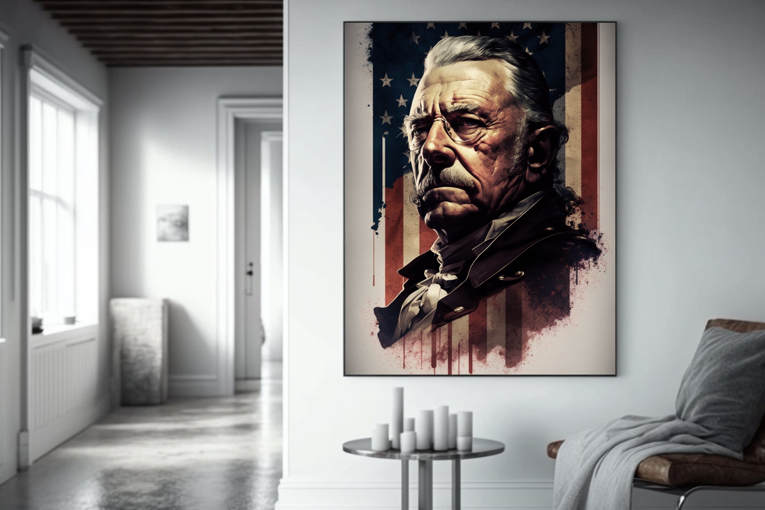 President Theodore Roosevelt - President's Profile - Digital Art - Wall ...