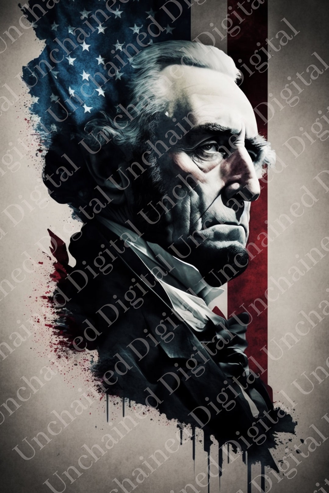 President Abraham Lincoln - American Banner - Digital Art - Printable ...
