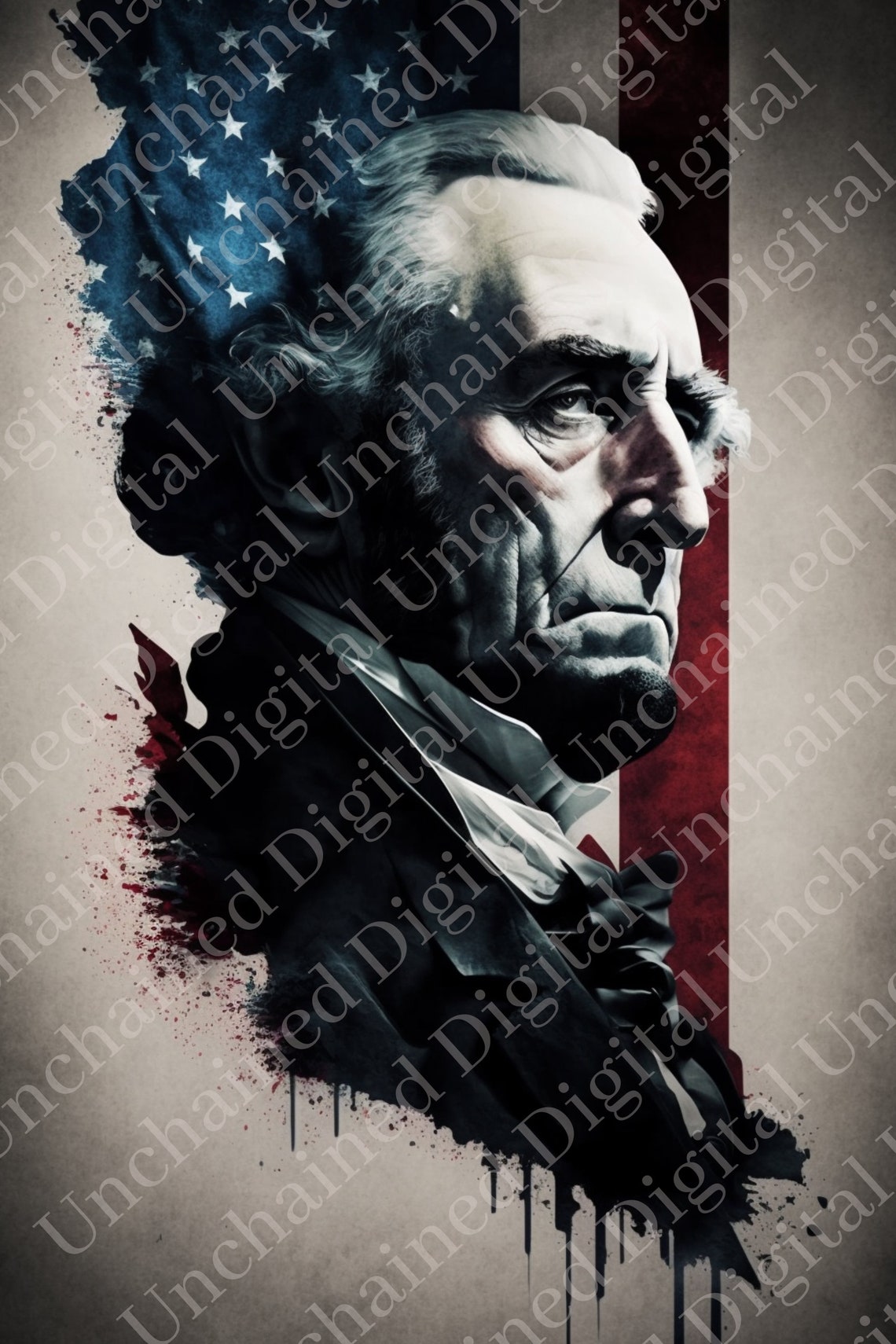 President Abraham Lincoln - American Banner - Digital Art - Printable ...