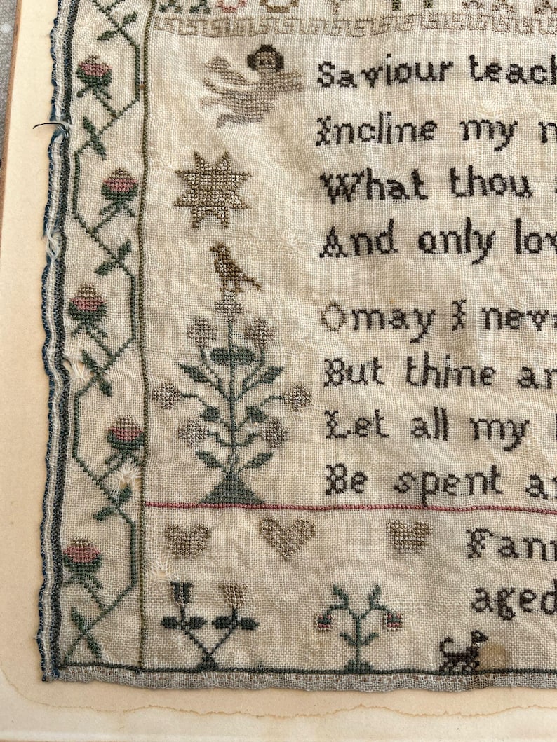 Antique Reproduction Sampler Chart, Cross Stitch Sampler, Late ...