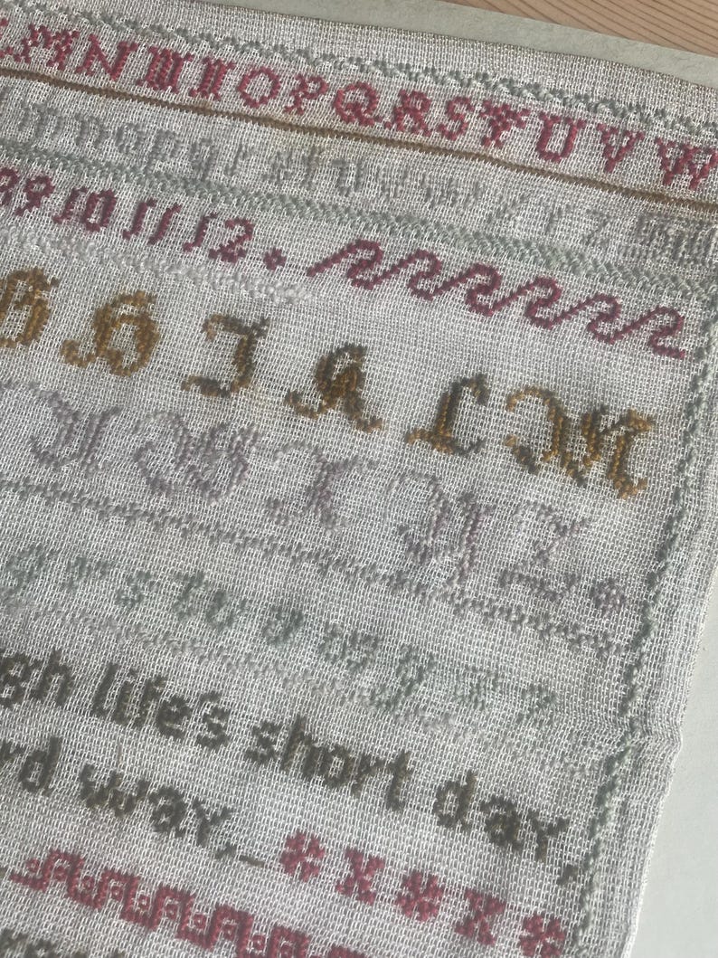 Antique Reproduction Sampler Chart, Cross Stitch Sampler Chart, Late ...