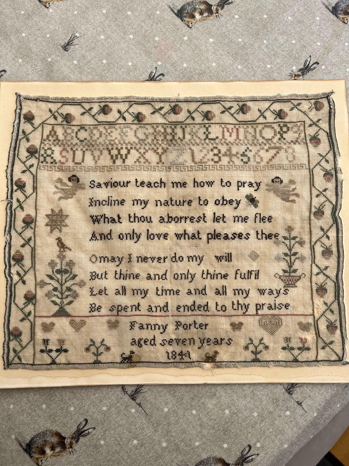 Antique Reproduction Sampler Chart, Cross Stitch Sampler, Late ...