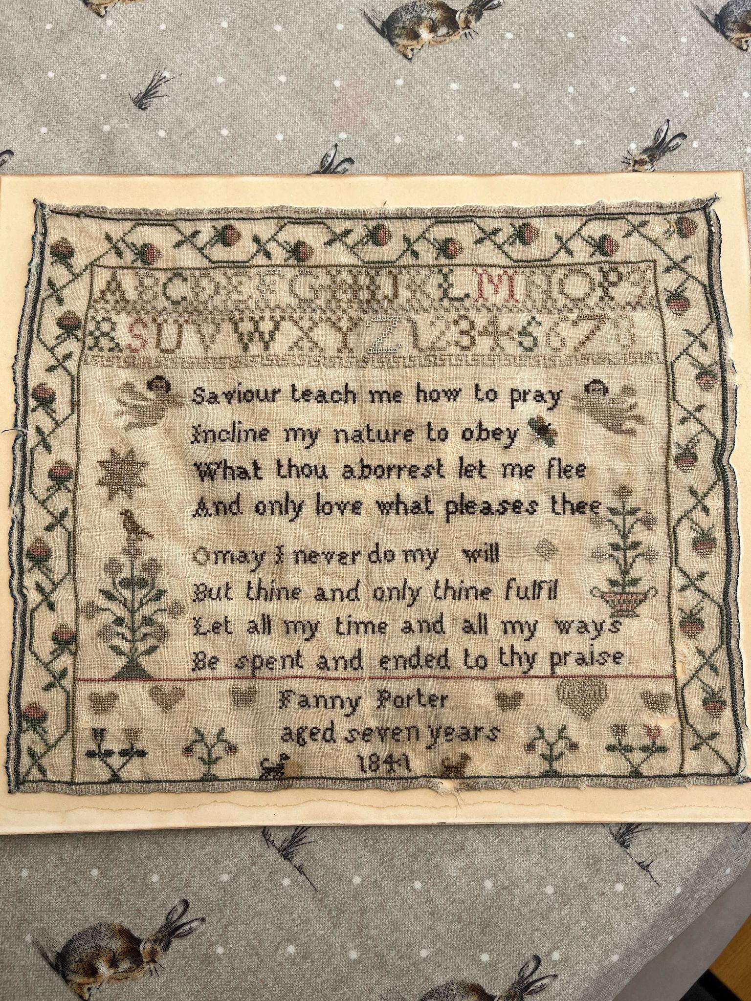 Antique Reproduction Sampler Chart, Cross Stitch Sampler, Late ...