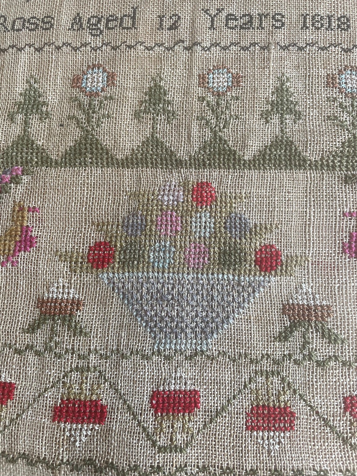 Antique Reproduction Sampler Chart, Cross Stitch Sampler Chart ...