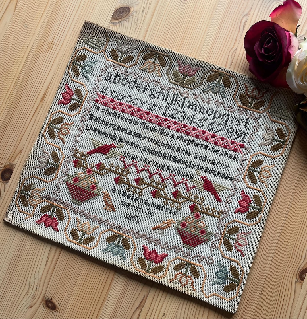 Antique Reproduction Sampler Chart, Cross Stitch Sampler Chart, Late ...
