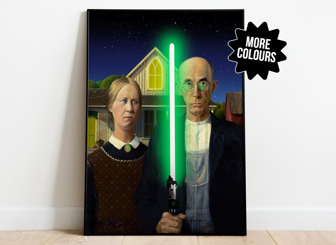 American Gothic Lightsaber Star Wars, Skywalker, Star Wars Print ...