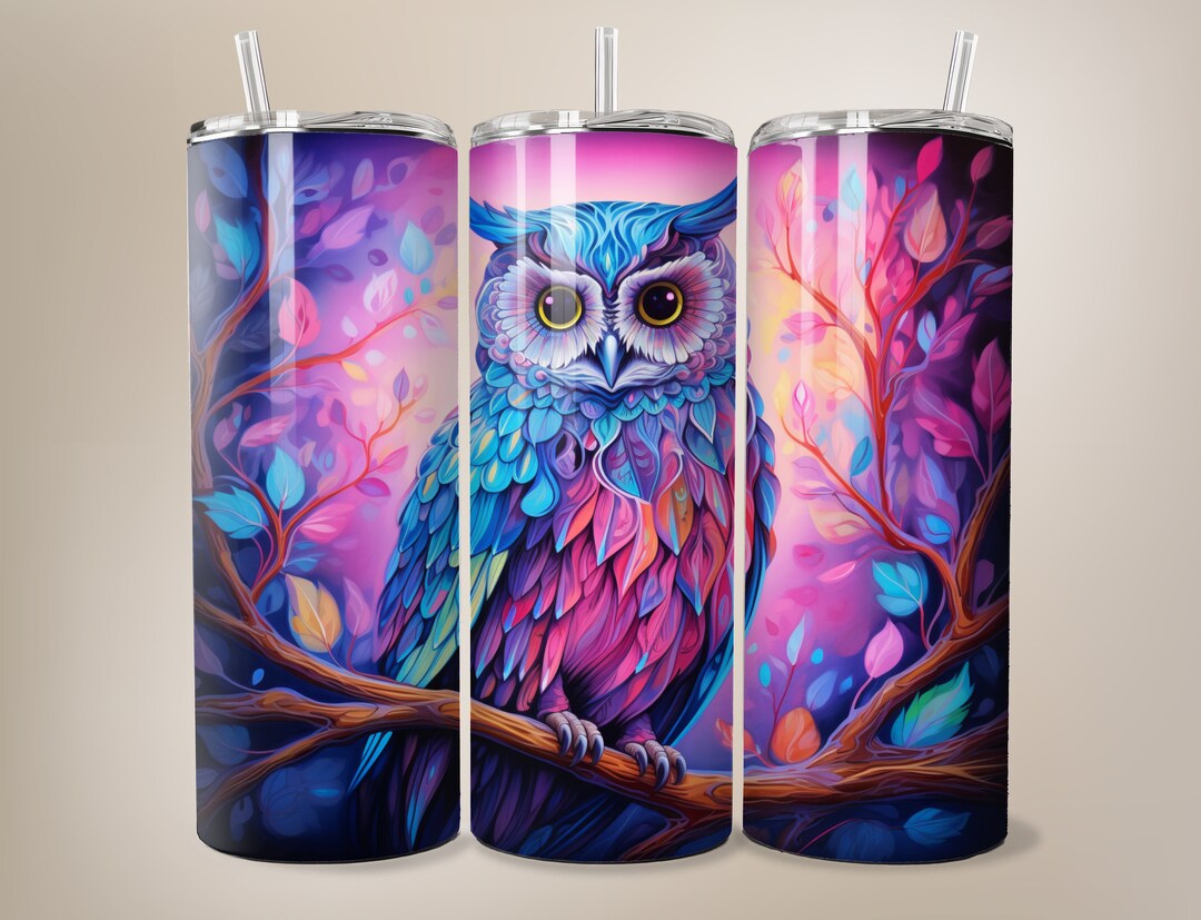 Owl 20oz Skinny Tumbler Wrap PNG Download - Etsy