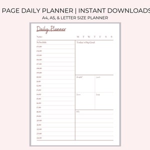 Printable Daily Sheet Plan, Simple Functional Personal Daily Best ...