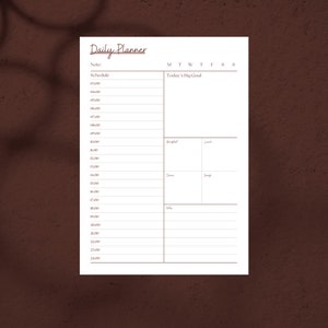 Printable Daily Sheet Plan, Simple Functional Personal Daily Best ...