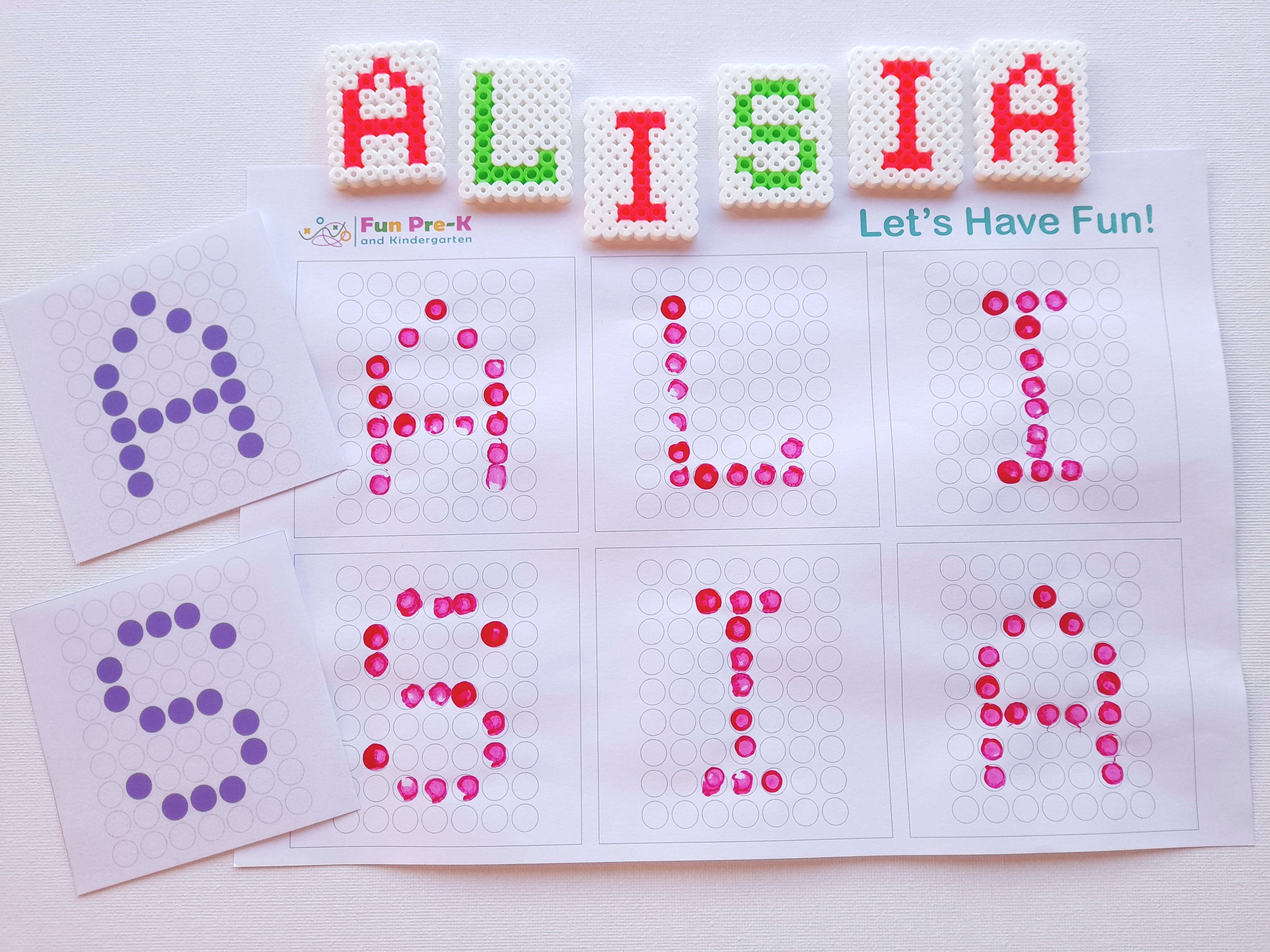 Perler Beads Alphabet and Numbers Template, DIY Craft (PDF Pattern) - Etsy