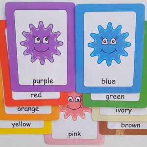 Smiley Colour Cards/posters, 12 Colours, Classroom Decor, ESL ...