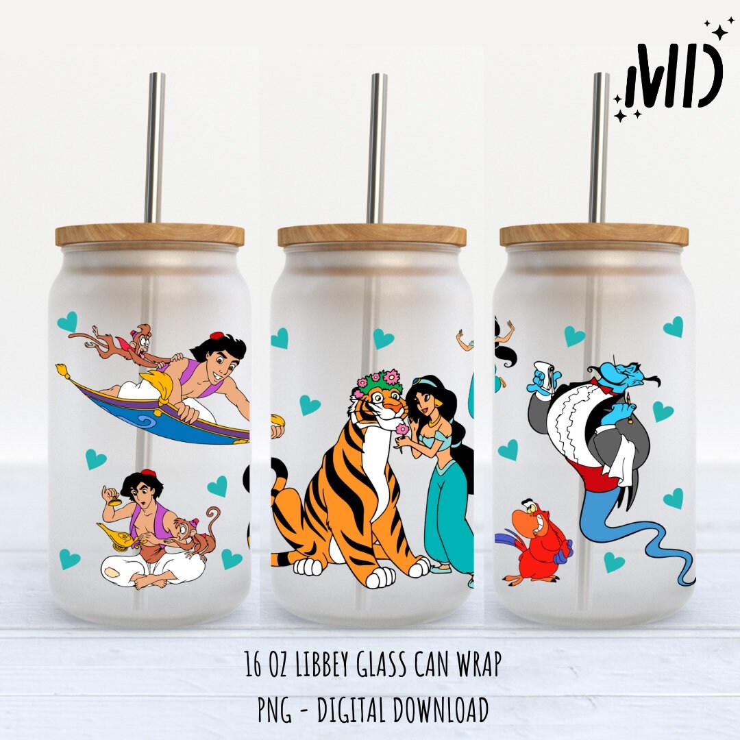 Princess Libbey 16oz, Magical Glass Can Design, Princess Tumbler Wrap ...