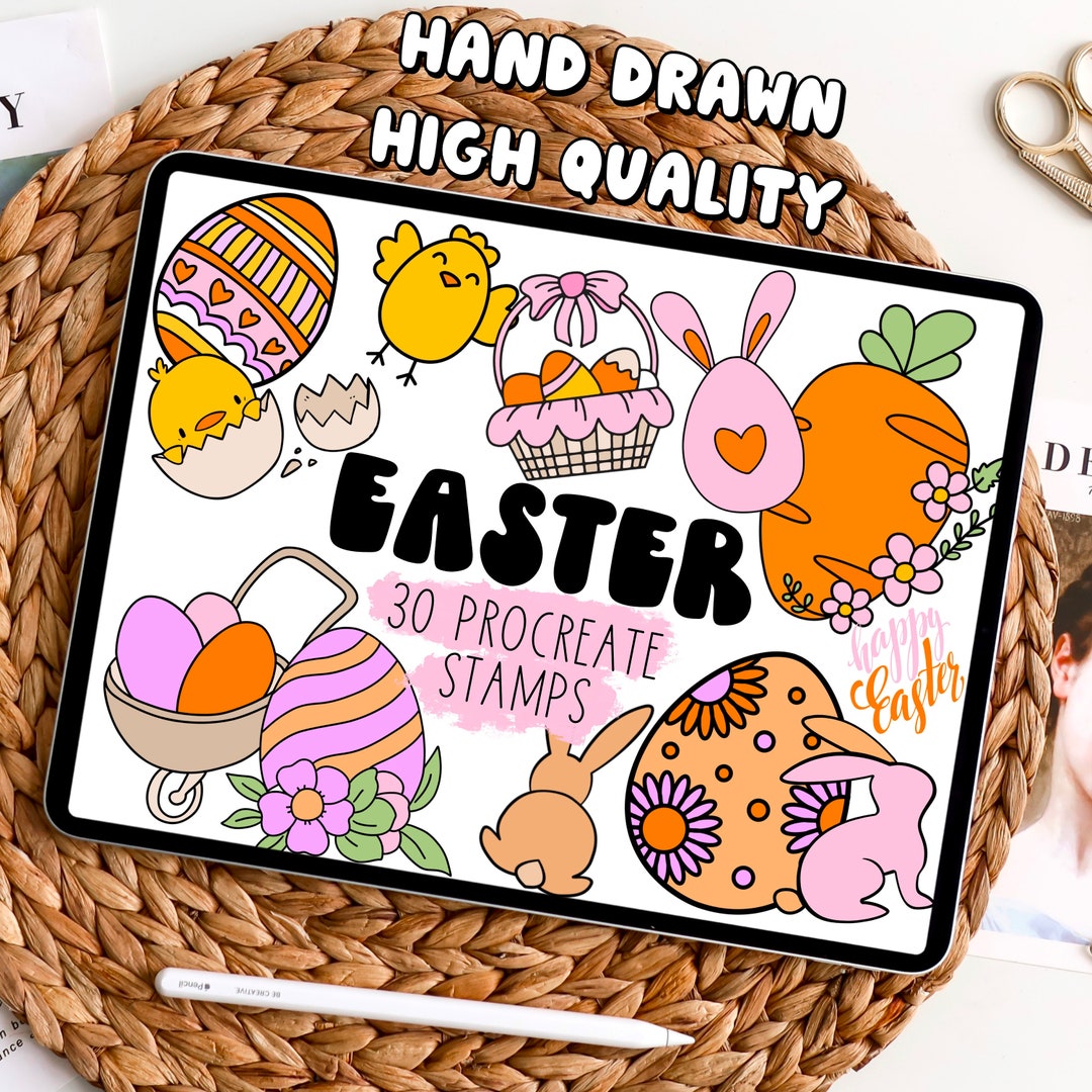Procreate Easter Brushes, Easter Bunny Stamp Brushes, Easter Procreate ...